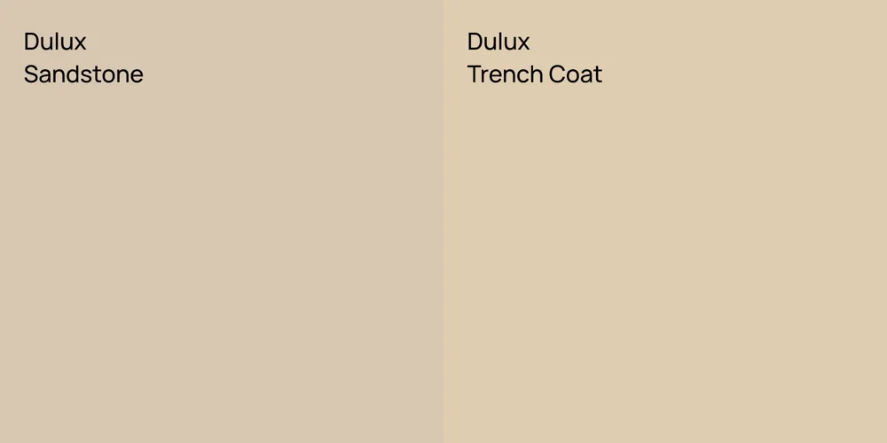 Dulux Sandstone vs. Dulux Trench Coat comparison