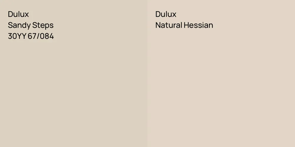 Dulux Sandy Steps vs. Dulux Natural Hessian comparison