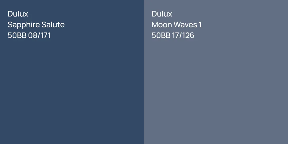 Dulux Sapphire Salute vs. Dulux Moon Waves 1 comparison