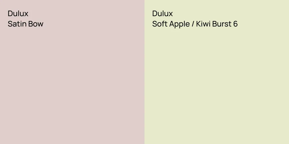 Dulux Satin Bow vs. Dulux Soft Apple comparison
