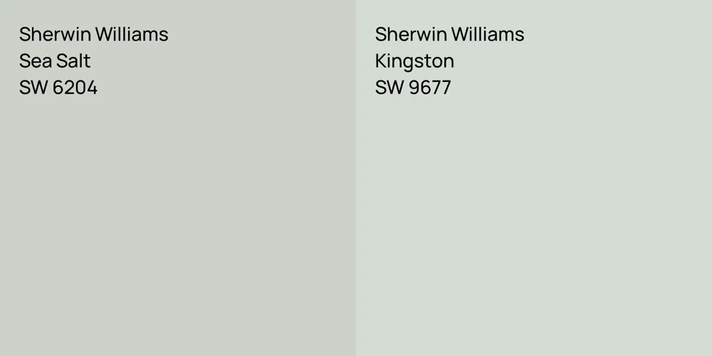 Sherwin Williams Sea Salt vs. Sherwin Williams Kingston comparison