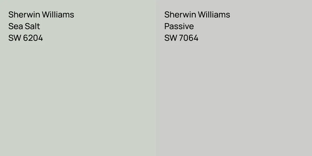 Sherwin Williams Sea Salt vs. Sherwin Williams Passive comparison
