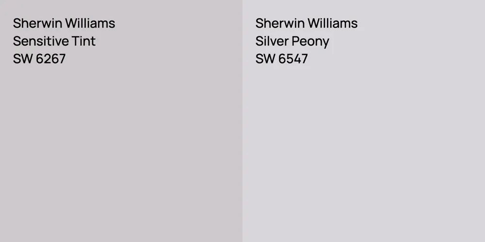 Sherwin Williams Sensitive Tint vs. Sherwin Williams Silver Peony ...