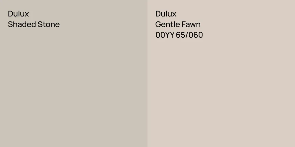 Dulux Shaded Stone vs. Dulux Gentle Fawn comparison