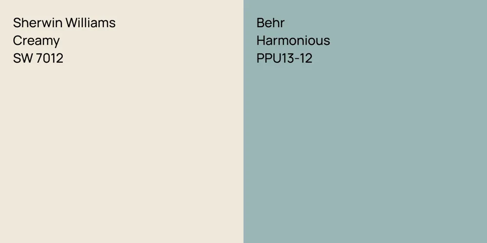 Sherwin Williams Creamy vs. Behr Harmonious comparison