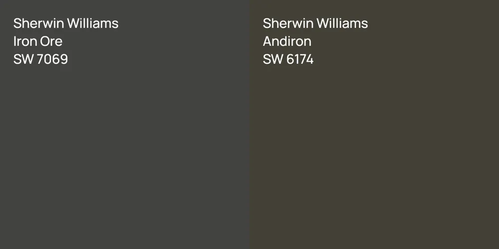 Sherwin Williams Iron Ore vs. Sherwin Williams Andiron comparison