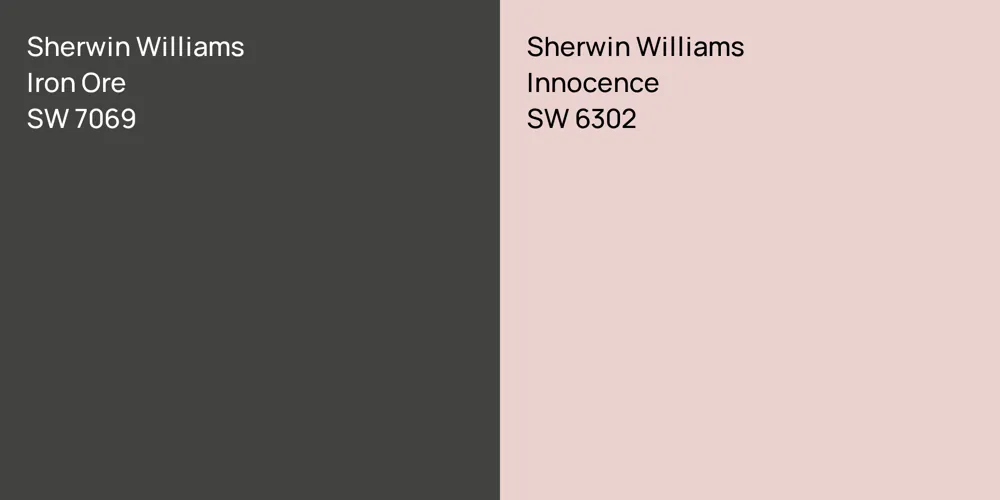 Sherwin Williams Iron Ore vs. Sherwin Williams Innocence comparison