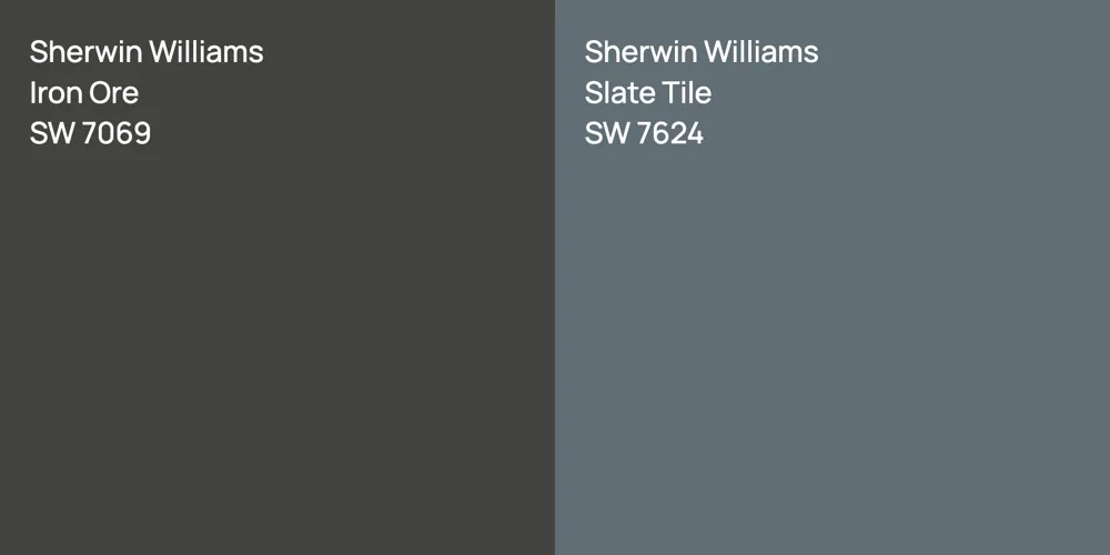 Sherwin Williams Iron Ore vs. Sherwin Williams Slate Tile comparison