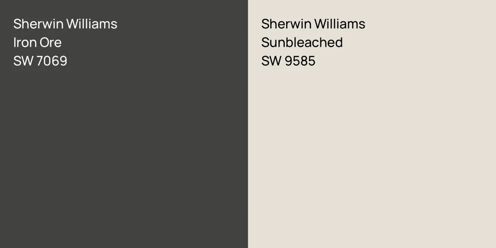 Sherwin Williams Iron Ore vs. Sherwin Williams Sunbleached comparison