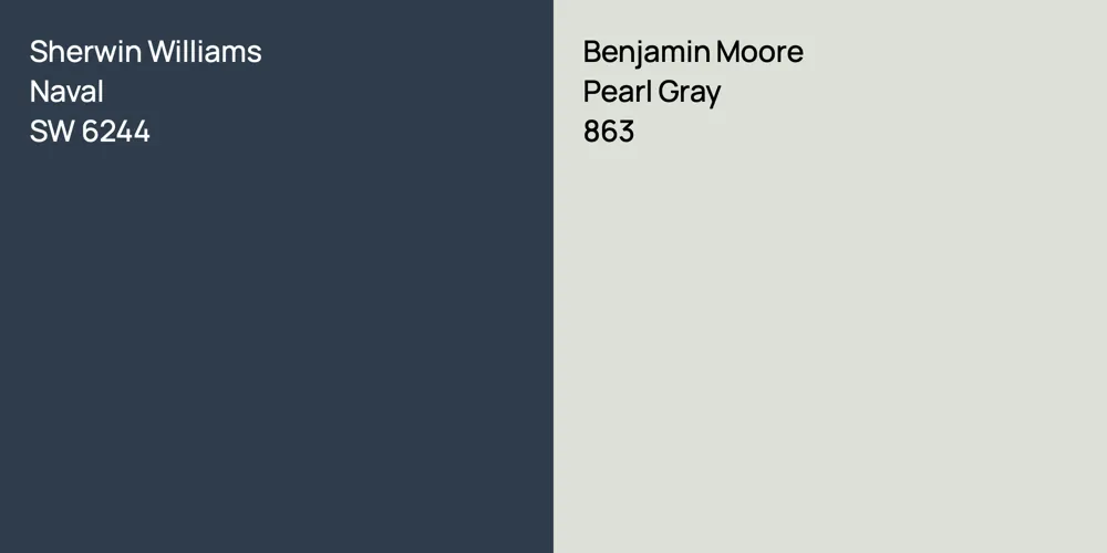 Sherwin Williams Naval vs. Benjamin Moore Pearl Gray comparison