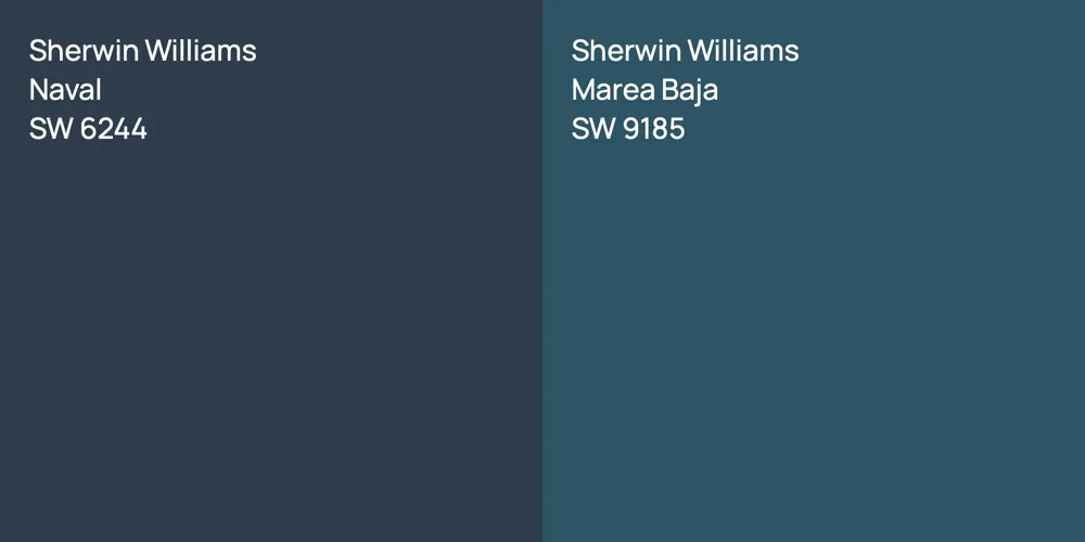 Sherwin Williams Naval vs. Sherwin Williams Marea Baja comparison