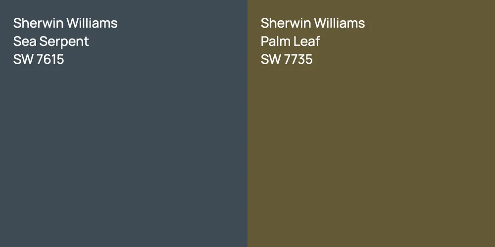 Sherwin Williams Sea Serpent vs. Sherwin Williams Palm Leaf comparison
