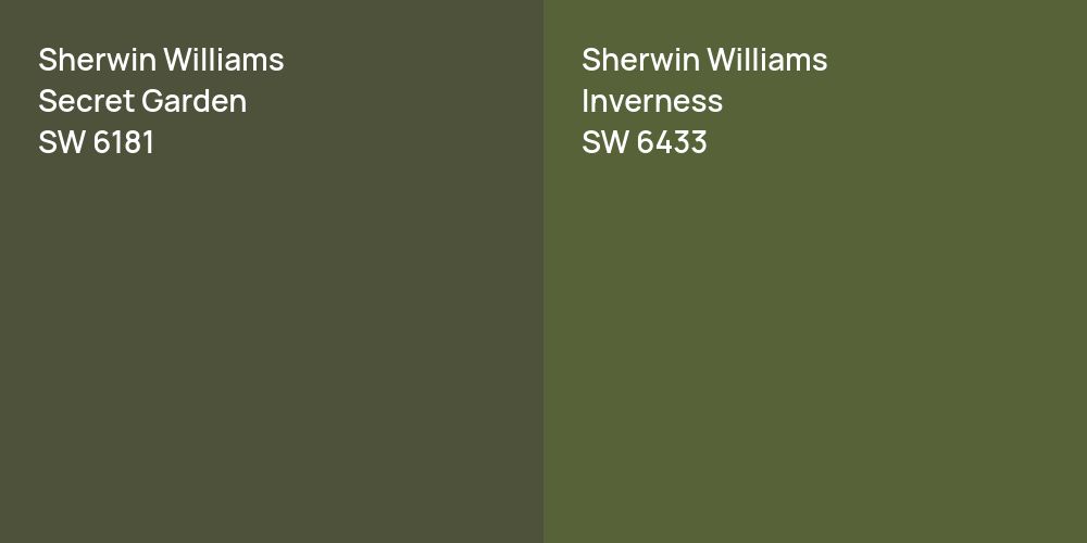 Sherwin Williams Secret Garden vs. Sherwin Williams Inverness comparison