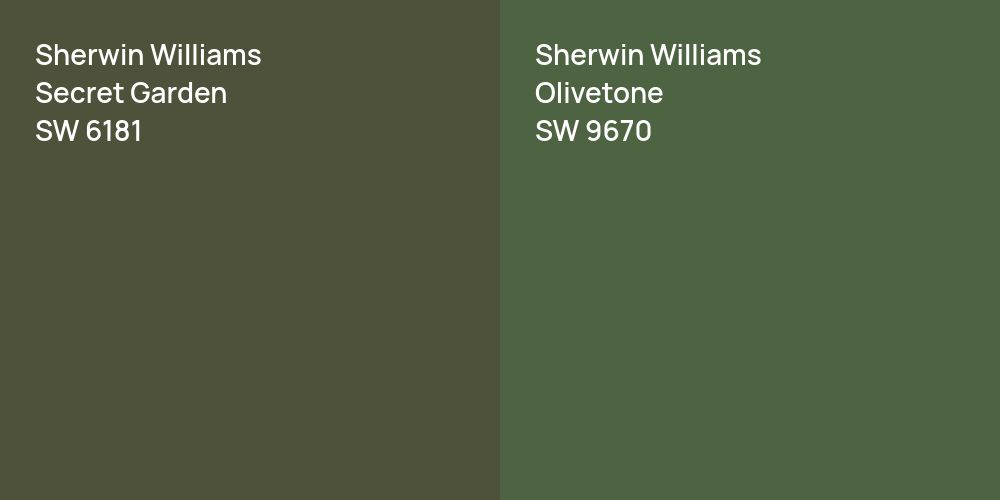Sherwin Williams Secret Garden vs. Sherwin Williams Olivetone comparison