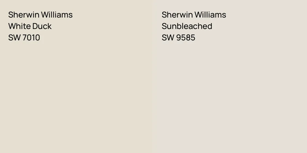 Sherwin Williams White Duck vs. Sherwin Williams Sunbleached comparison