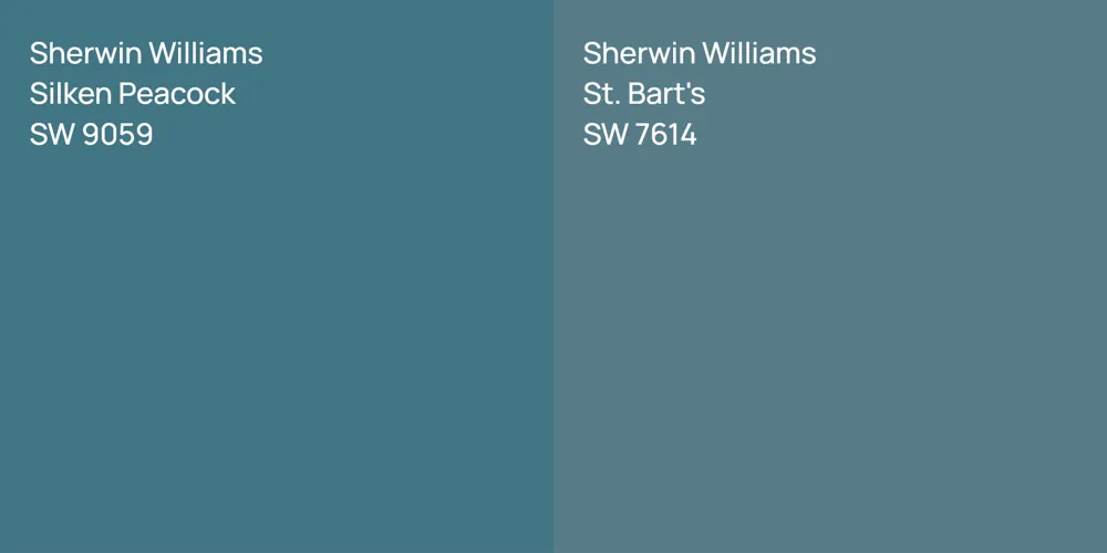 Sherwin Williams Silken Peacock vs. Sherwin Williams St. Bart's comparison
