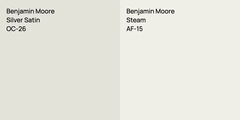 Benjamin Moore Silver Satin vs. Benjamin Moore Steam comparison