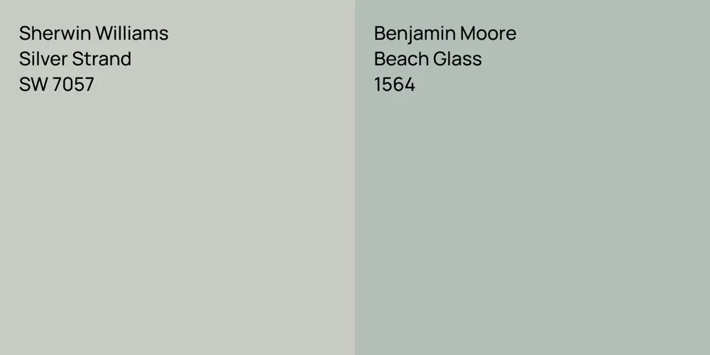 Sherwin Williams Silver Strand vs. Benjamin Moore Beach Glass comparison