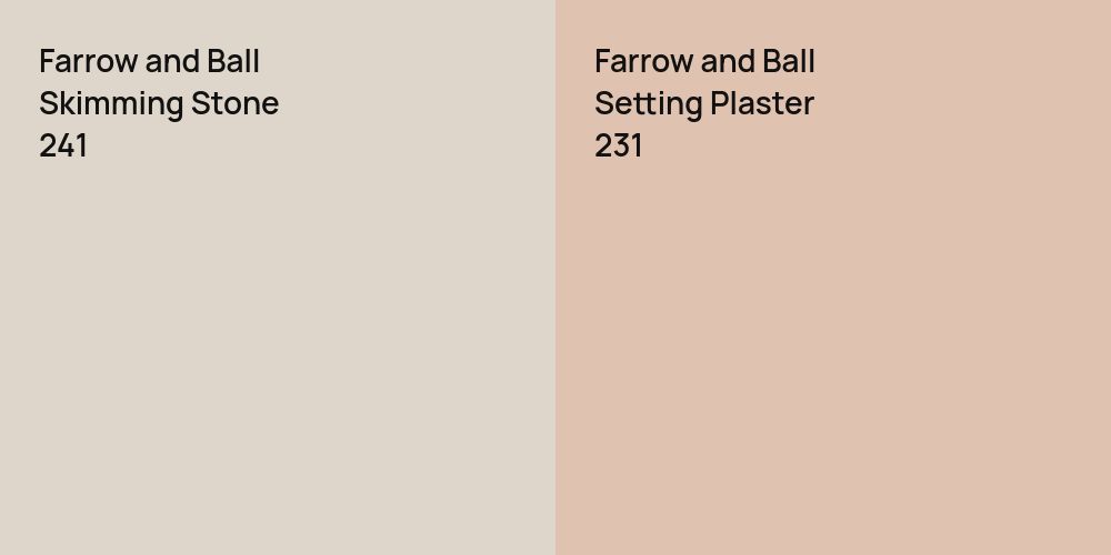 Farrow and Ball Skimming Stone vs. Farrow and Ball Setting Plaster comparison