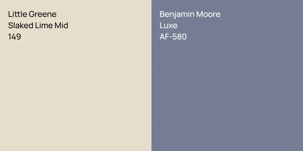 Little Greene Slaked Lime Mid vs. Benjamin Moore Luxe comparison