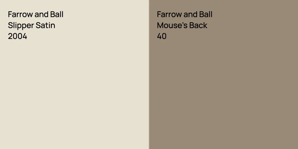 Farrow and Ball Slipper Satin vs. Farrow and Ball Mouse's Back comparison