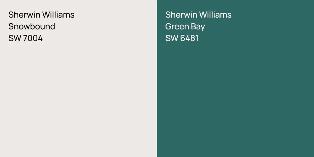 Sherwin Williams Snowbound vs. Sherwin Williams Green Bay comparison