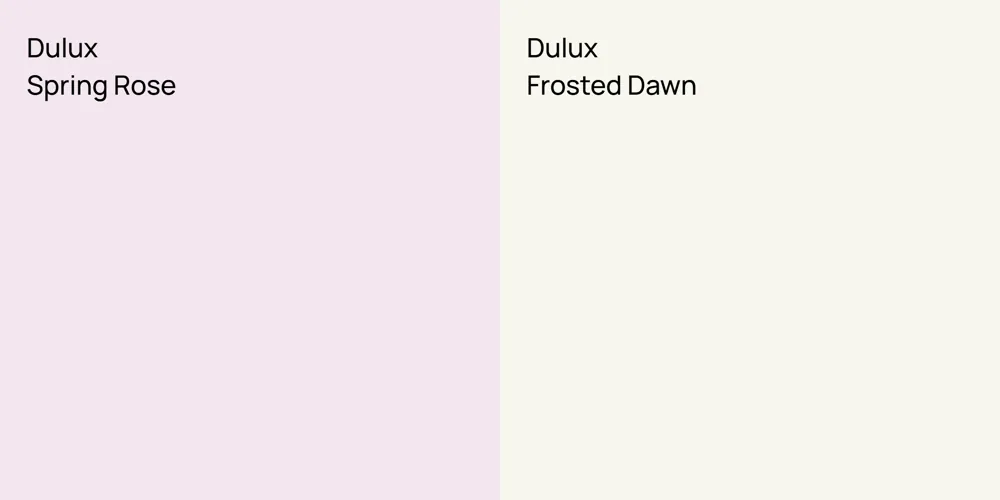 Dulux Spring Rose vs. Dulux Frosted Dawn comparison