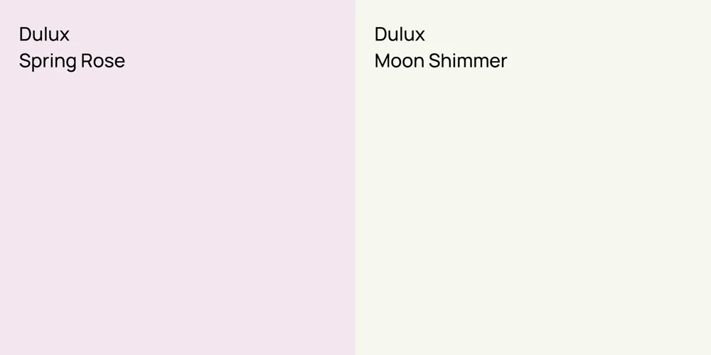 Dulux Spring Rose vs. Dulux Moon Shimmer comparison