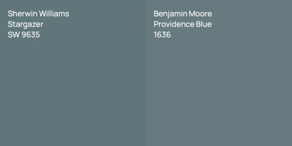 Sherwin Williams Stargazer vs. Benjamin Moore Providence Blue comparison