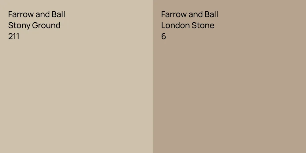 Farrow and Ball Stony Ground vs. Farrow and Ball London Stone comparison
