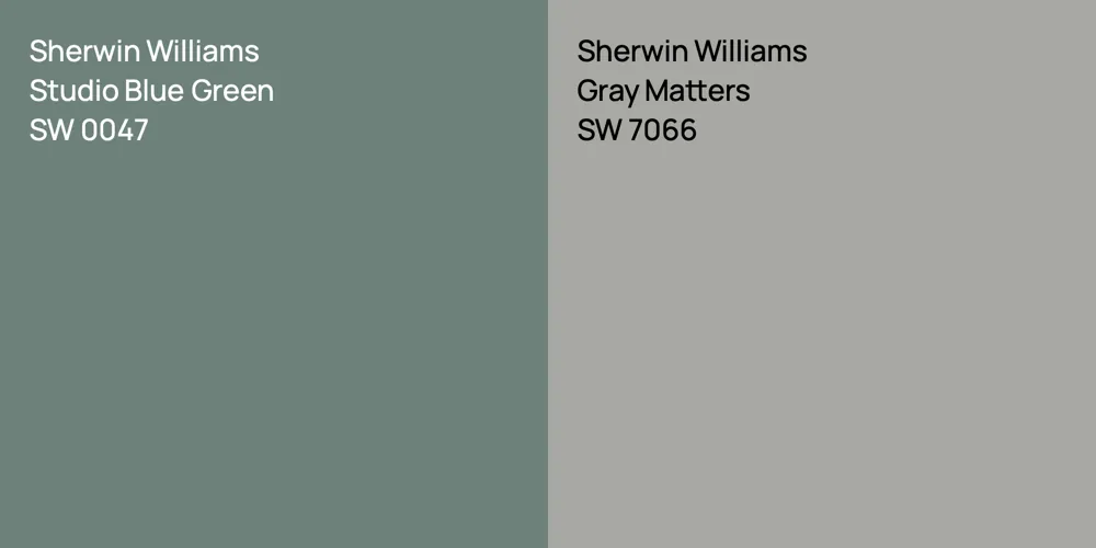 Sherwin Williams Studio Blue Green vs. Sherwin Williams Gray Matters ...