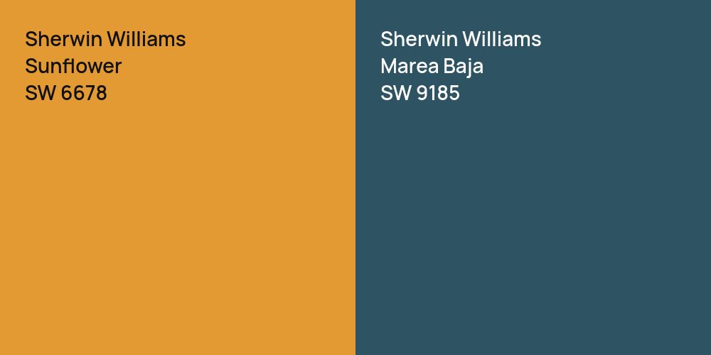 Sherwin Williams Sunflower vs. Sherwin Williams Marea Baja comparison