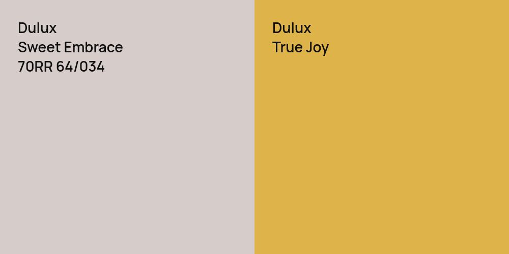 Dulux Sweet Embrace vs. Dulux True Joy comparison