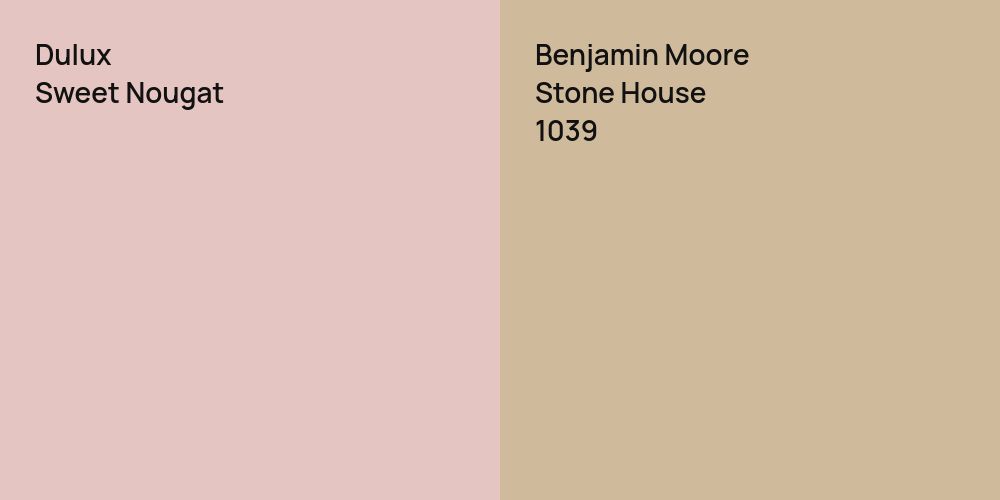 Dulux Sweet Nougat vs. Benjamin Moore Stone House comparison