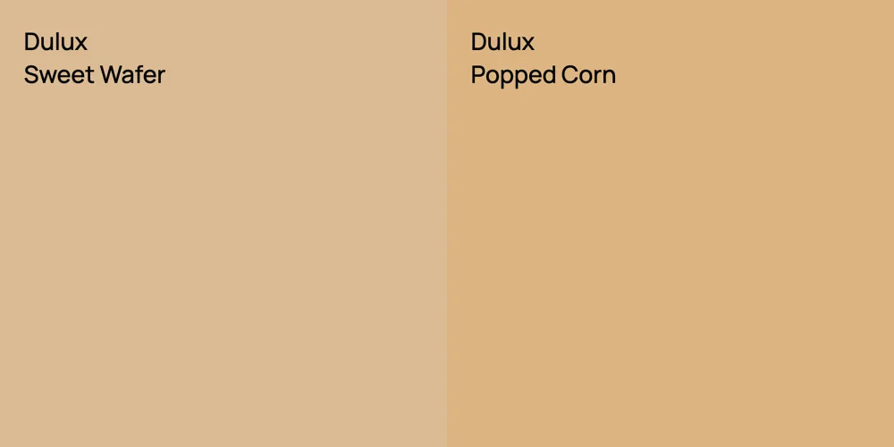 Dulux Sweet Wafer vs. Dulux Popped Corn comparison