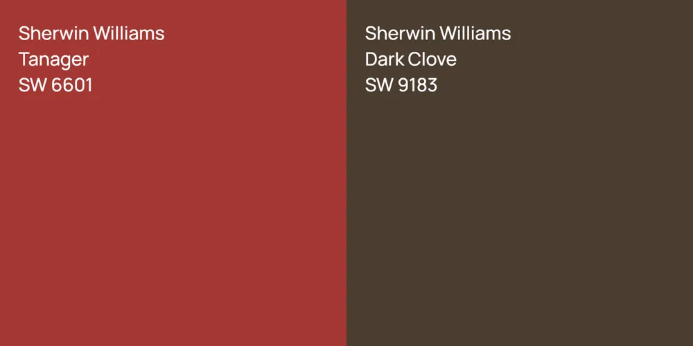 Sherwin Williams Tanager vs. Sherwin Williams Dark Clove comparison