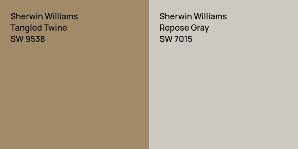 Sherwin Williams Tangled Twine vs. Sherwin Williams Repose Gray comparison