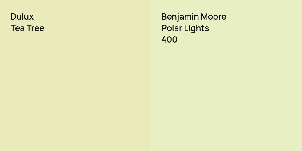 Dulux Tea Tree vs. Benjamin Moore Polar Lights comparison