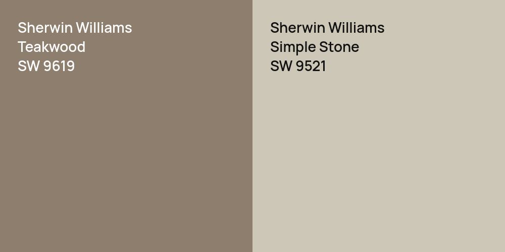 Sherwin Williams Teakwood vs. Sherwin Williams Simple Stone comparison