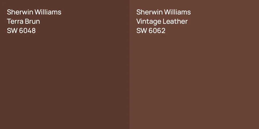 Sherwin Williams Terra Brun vs. Sherwin Williams Vintage Leather comparison