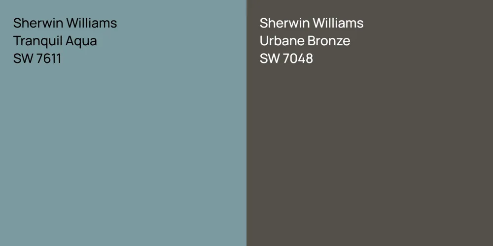 Sherwin Williams Tranquil Aqua vs. Sherwin Williams Urbane Bronze ...