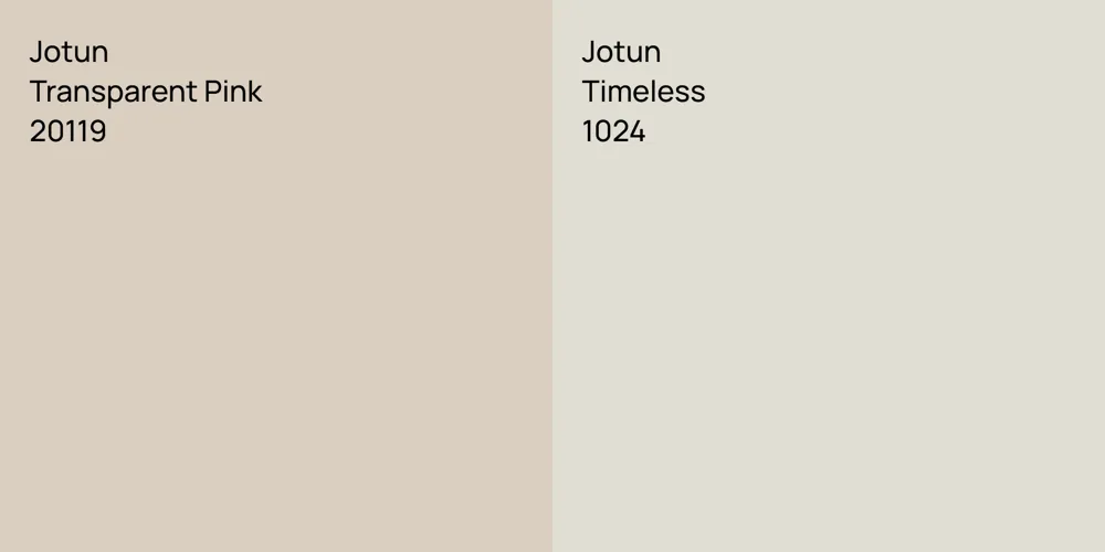 Jotun Transparent Pink vs. Jotun Timeless comparison