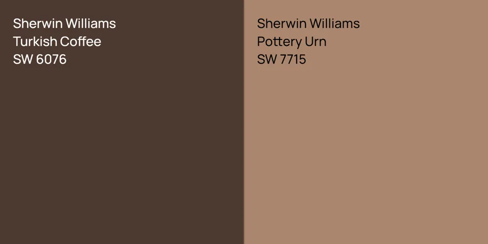 Sherwin Williams Turkish Coffee vs. Sherwin Williams Pottery Urn comparison