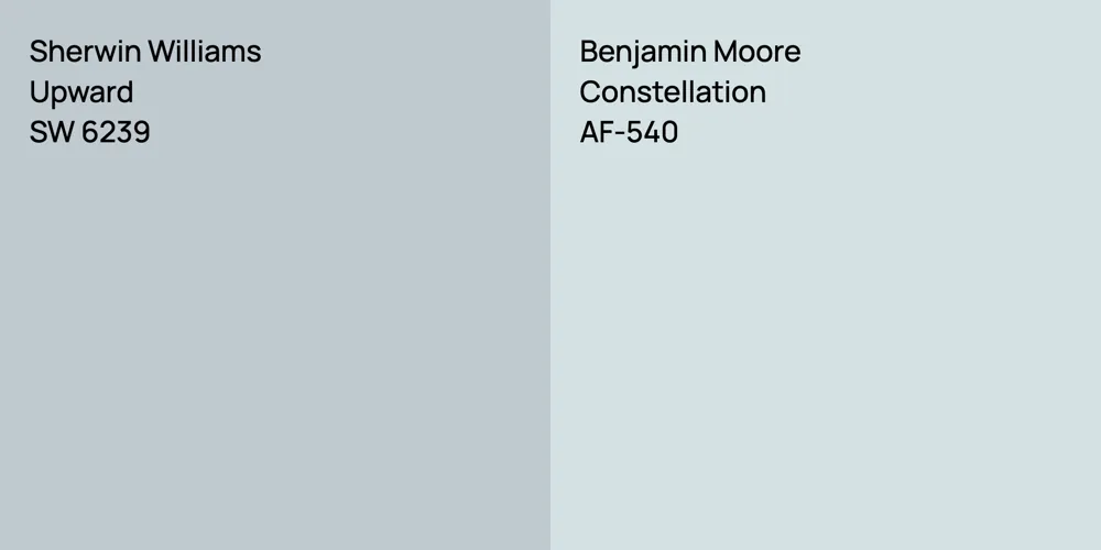 Sherwin Williams Upward vs. Benjamin Moore Constellation comparison