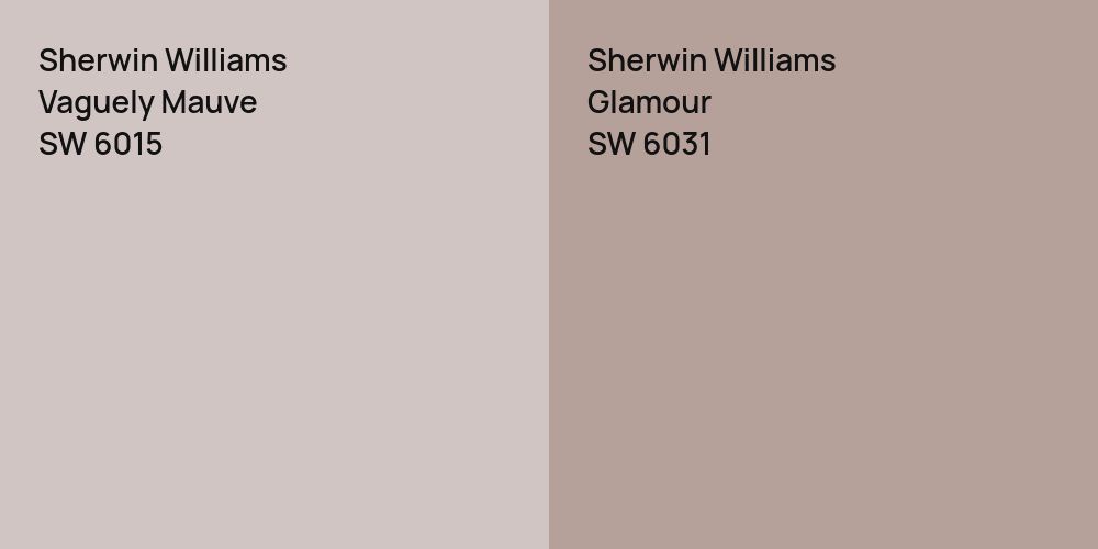 Sherwin Williams Vaguely Mauve vs. Sherwin Williams Glamour comparison
