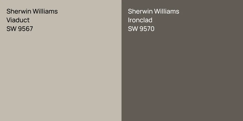 Sherwin Williams Viaduct vs. Sherwin Williams Ironclad comparison