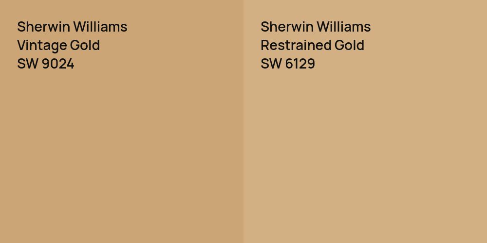 Sherwin Williams Vintage Gold vs. Sherwin Williams Restrained Gold ...