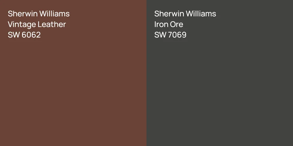 Sherwin Williams Vintage Leather vs. Sherwin Williams Iron Ore comparison