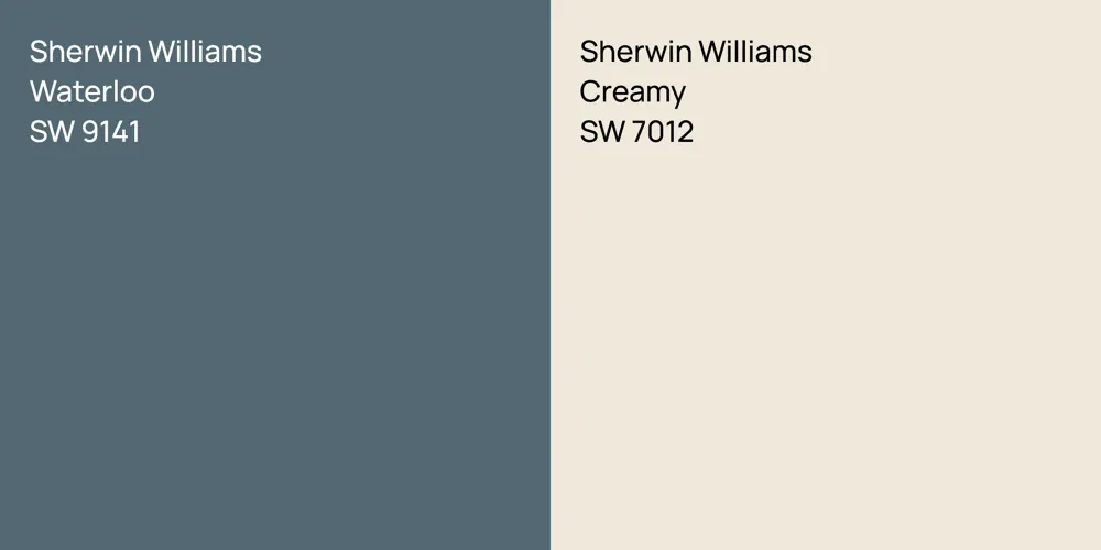 Sherwin Williams Waterloo vs. Sherwin Williams Creamy comparison