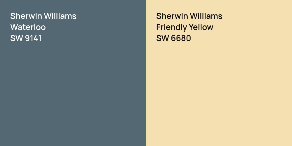 Sherwin Williams Waterloo vs. Sherwin Williams Friendly Yellow comparison